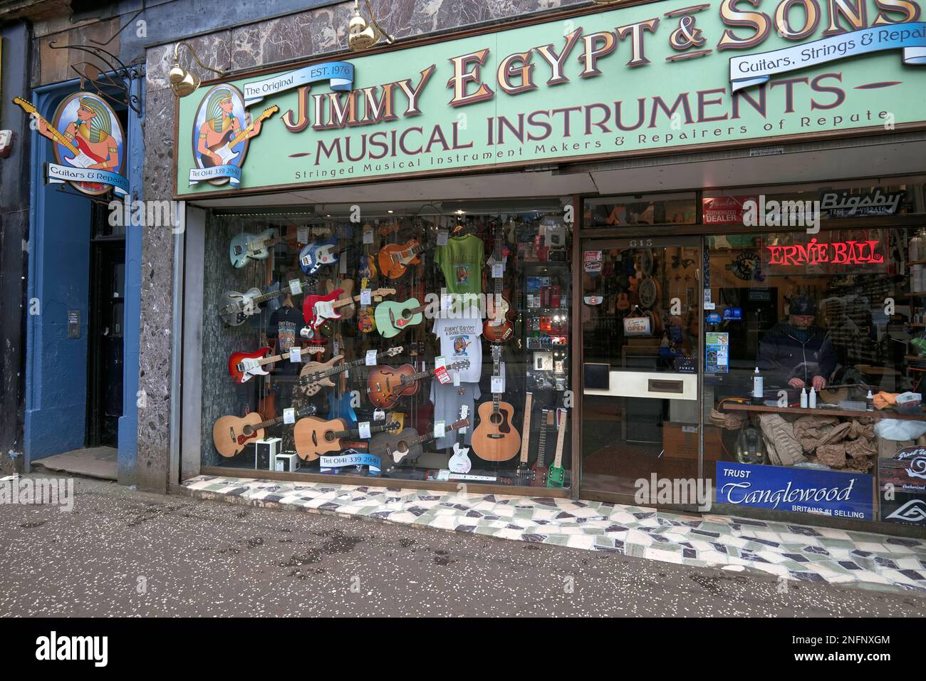 Jimmy Egypt & Sons Guitar Shop, Great Western Road,Glasgow,Scotland,UK ...