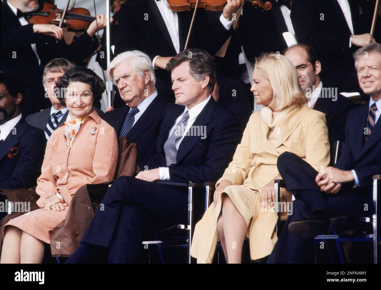 Sen. Edward Kennedy, second from left, Joan Kennedy, center , and U.S ...