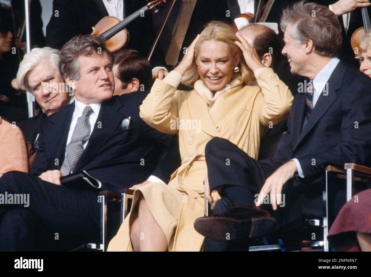 Sen. Edward Kennedy, left, Joan Kennedy, center , and U.S. President ...