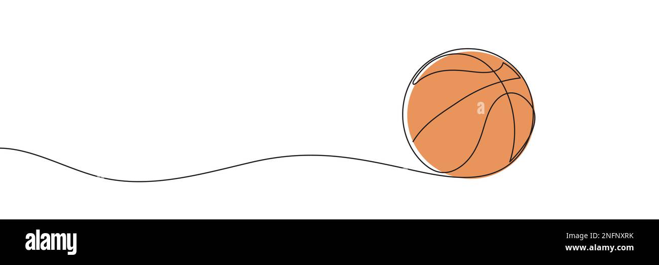Basketball one line art. Continuous line drawing of the ball. Vector ...