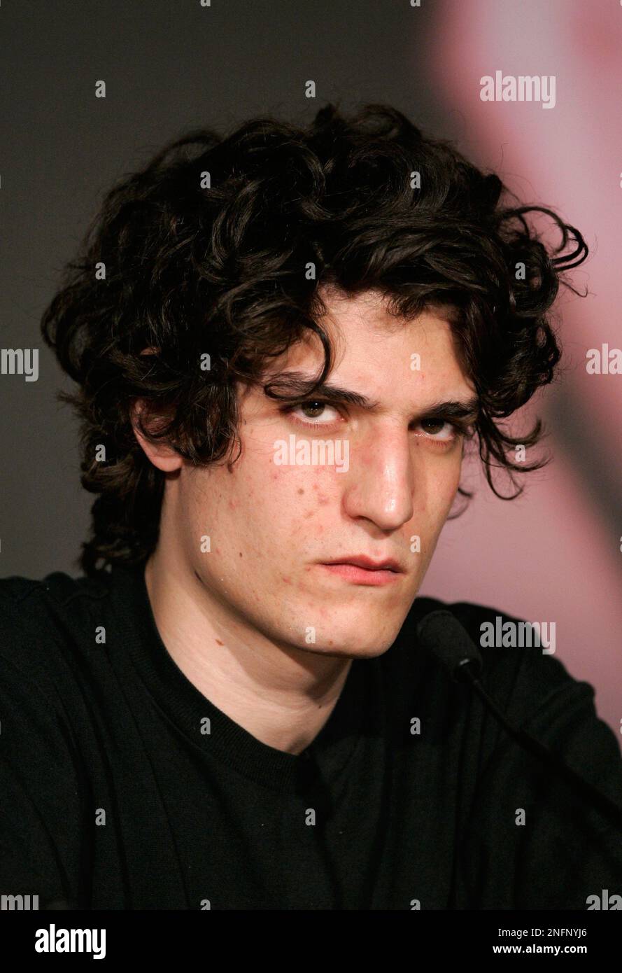 French actor Louis Garrel poses at the press conference for the film ...