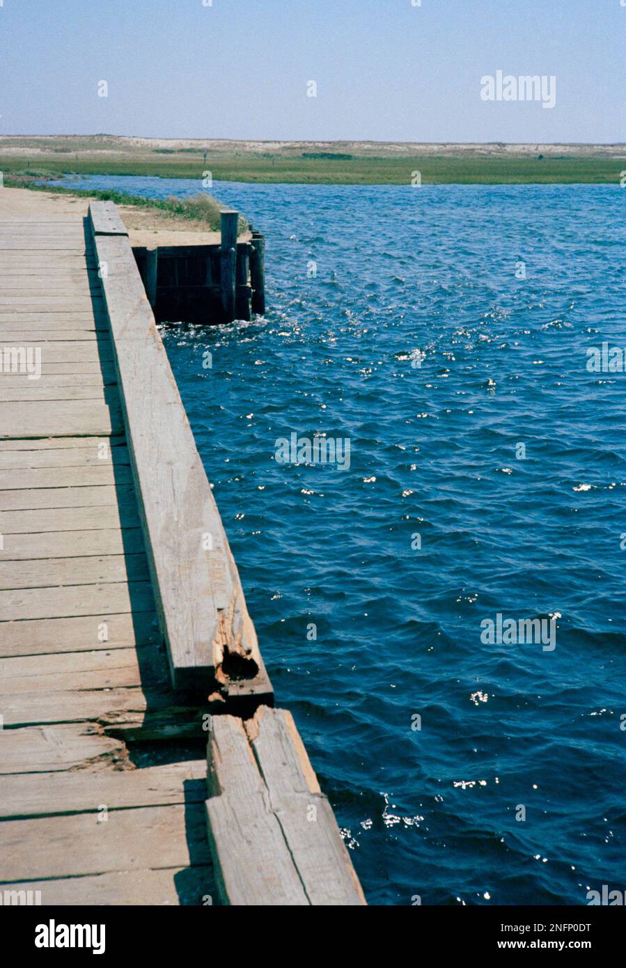 Closeups of skid marks on bridge on Chappaquiddick Island where Edward ...