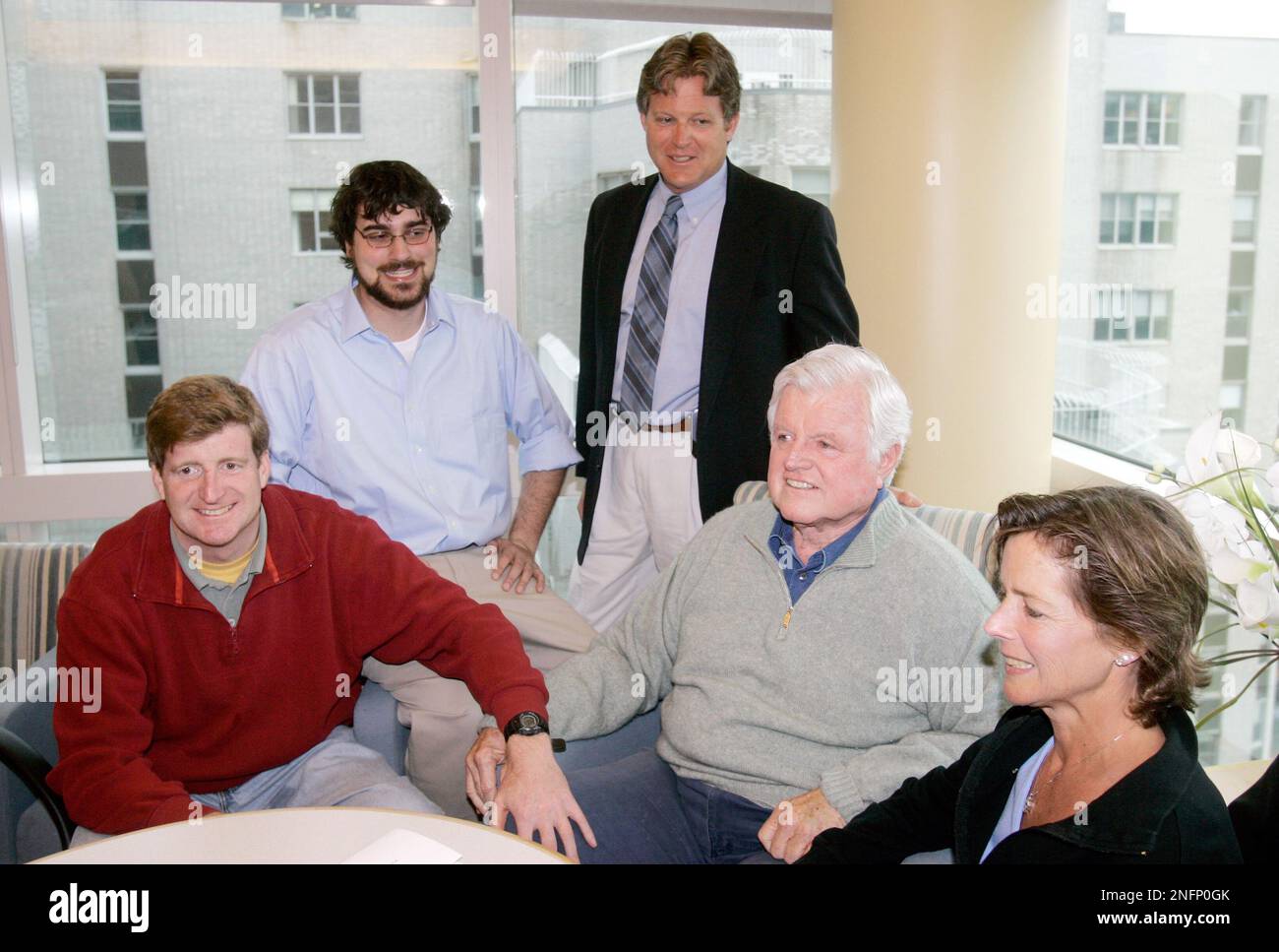 Sen. Edward M. Kennedy, D-Mass., center, in his hospital room with ...