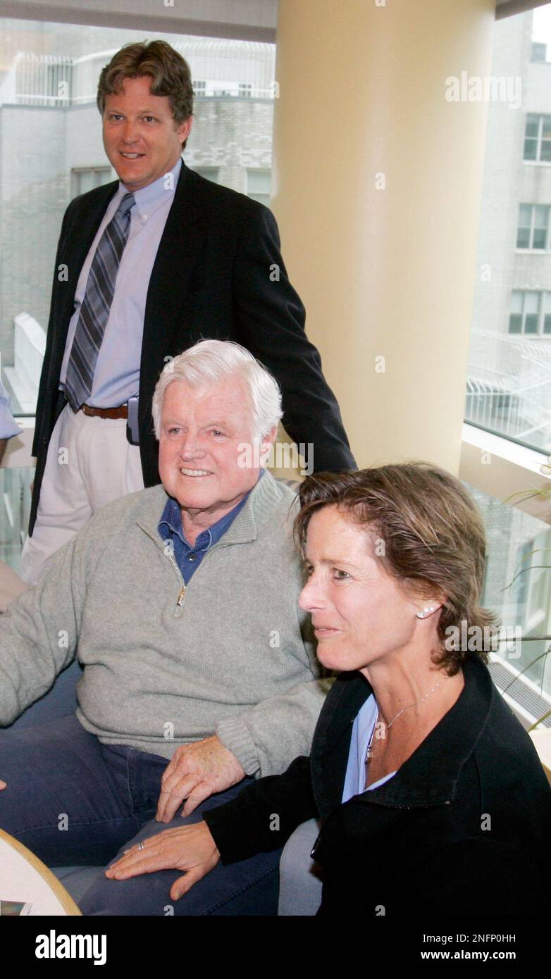 Sen. Edward M. Kennedy, D-Mass.,center, in his hospital room with his ...