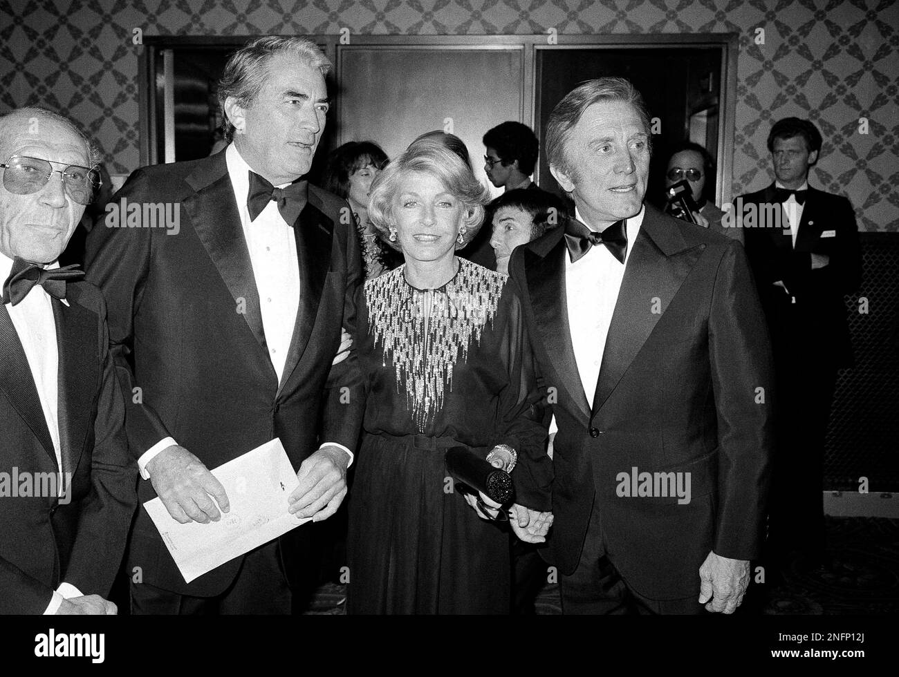 Kirk Douglas, at right, with his wife Anne, and Gregory Peck at the ...