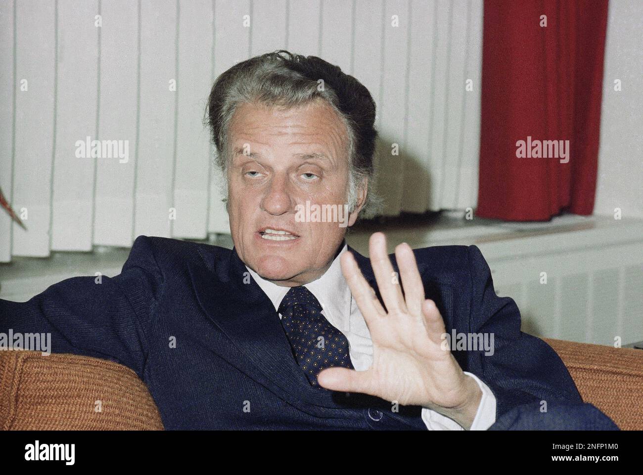 American evangelist Billy Graham shown at ABC headquarters in New York ...