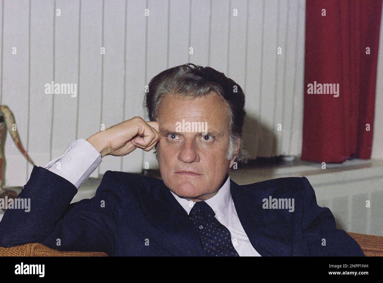 American evangelist Billy Graham shown at ABC headquarters in New York ...