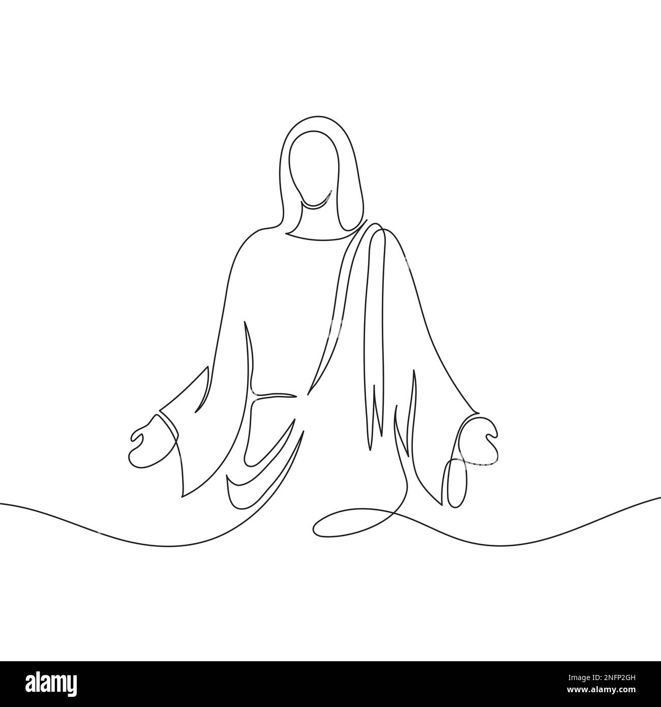 One continuous line drawing the minimal hand of Jesus Christ. Vector illustration Stock Vector ...
