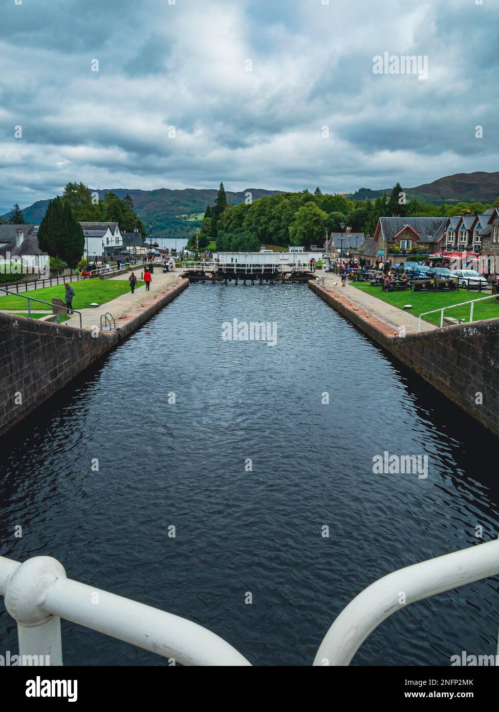 The Caledonian Canal locks at the popular tourist village of Fort ...