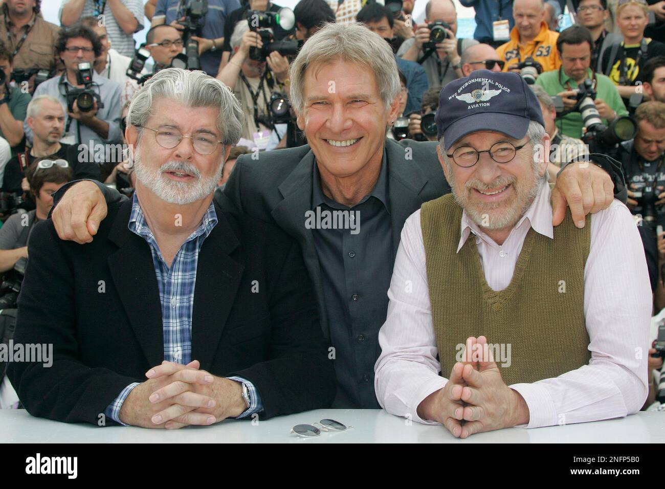 American producer George Lucas, American actor Harrison Ford and ...