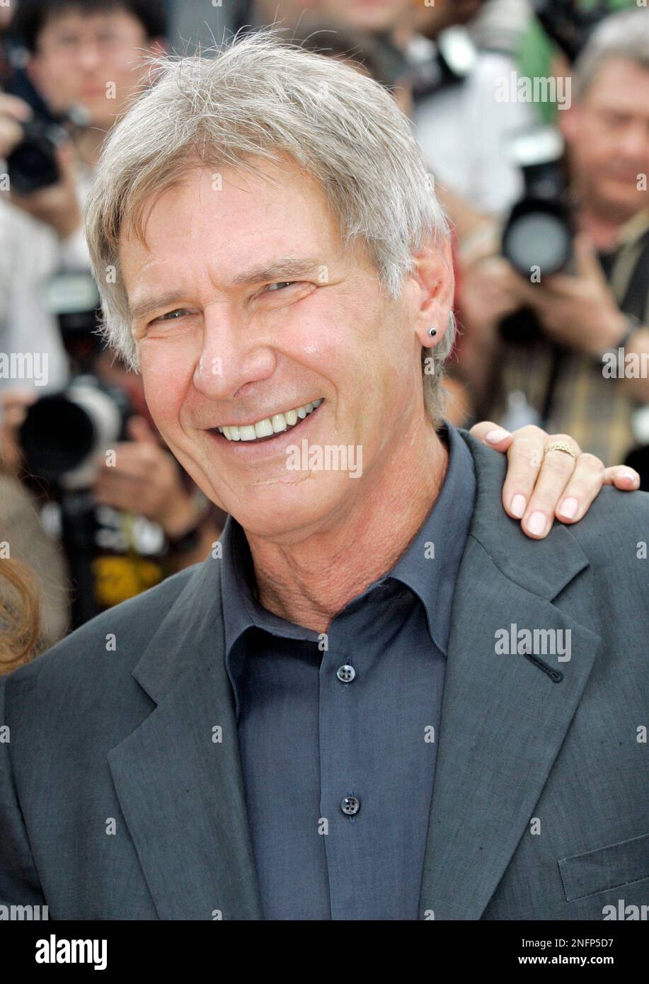 American actor Harrison Ford poses for photographers at the "Indiana ...