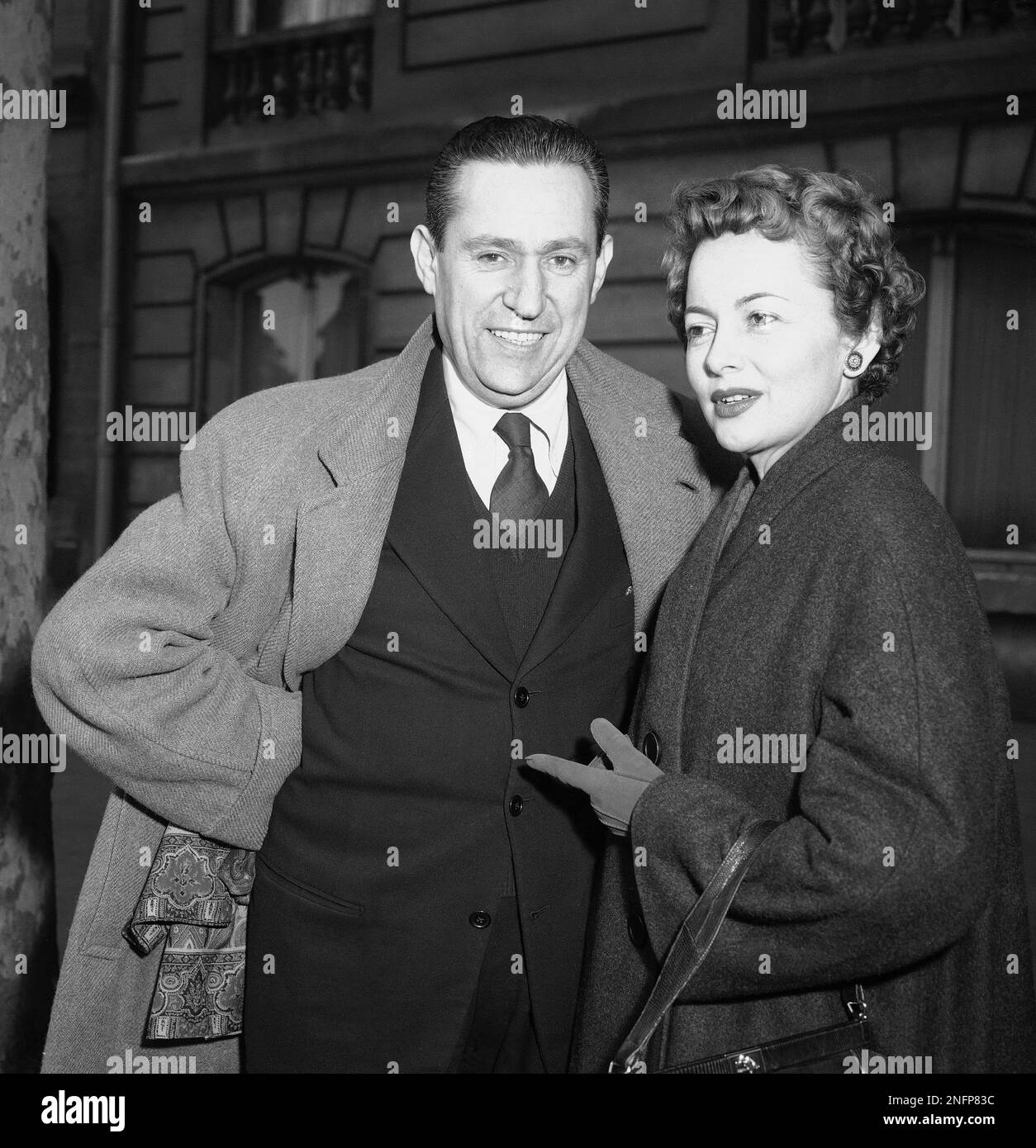 Actress Olivia De Havilland and her fiancé, French journalist Pierre ...