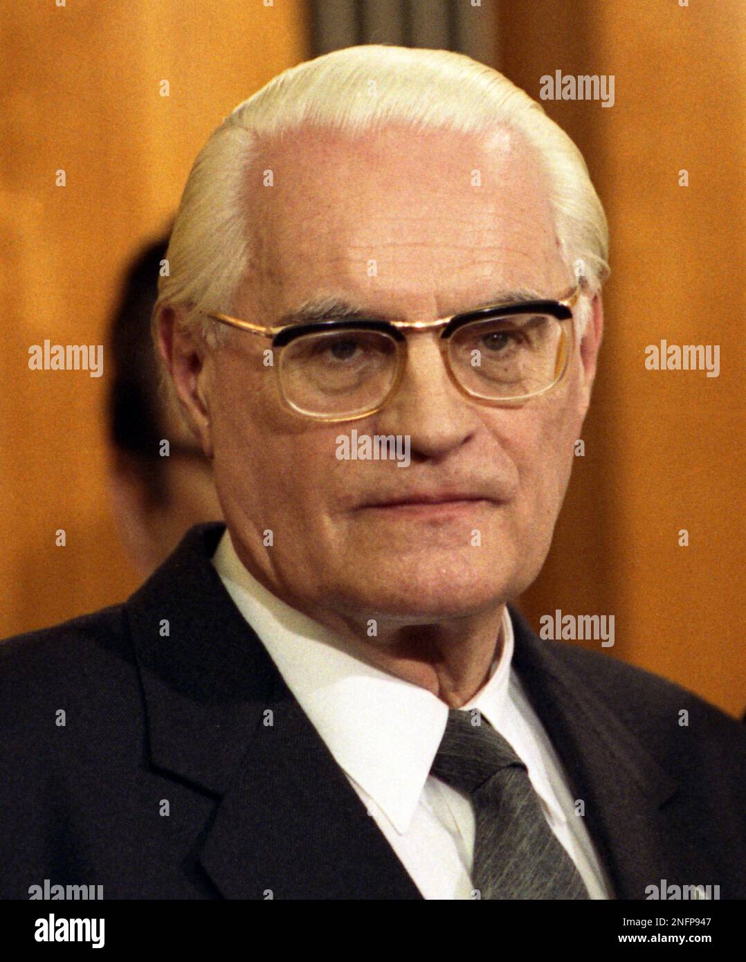 Portrait of Gerald Goetting, member of the East German parliament ...
