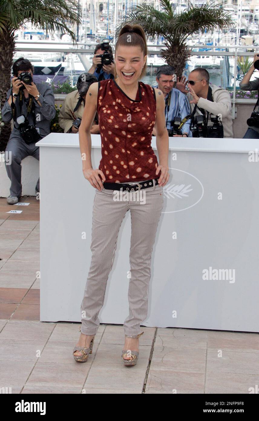 Uruguayan actress Elli Medeiros poses at a photo call for the film ...
