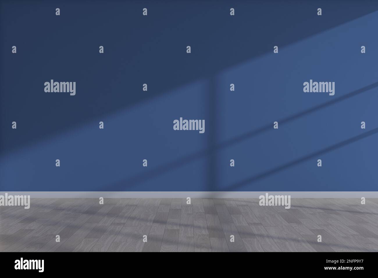 A 3d rendered illustration of an empty room in blue colors Stock Photo ...