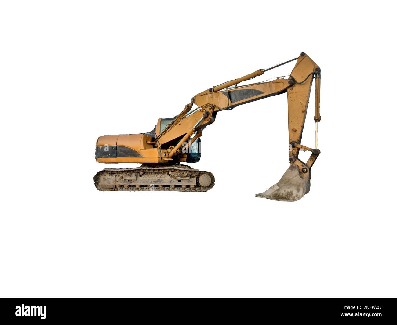 excavator isolated on white background Stock Photo - Alamy