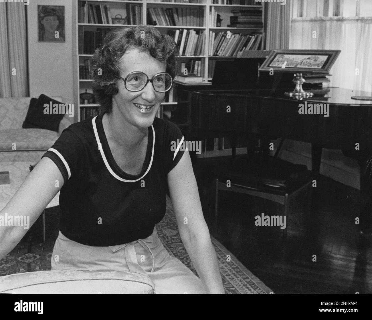 Image shows Scottish composer Thea Musgrave in an apartment in New York ...