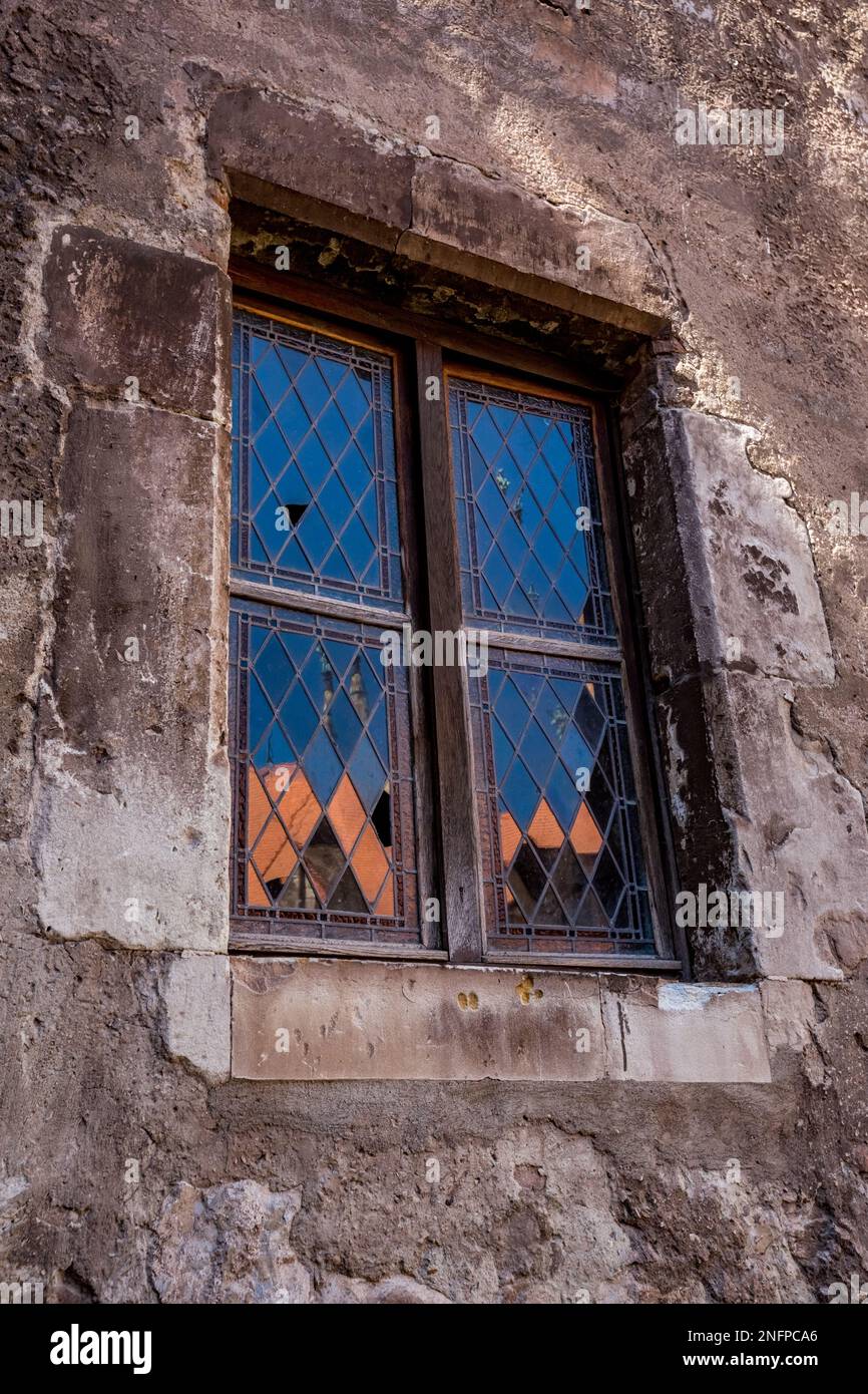 Window reflections, Corvin Castle, or "Castelul Corvinilor" in Romanian ...