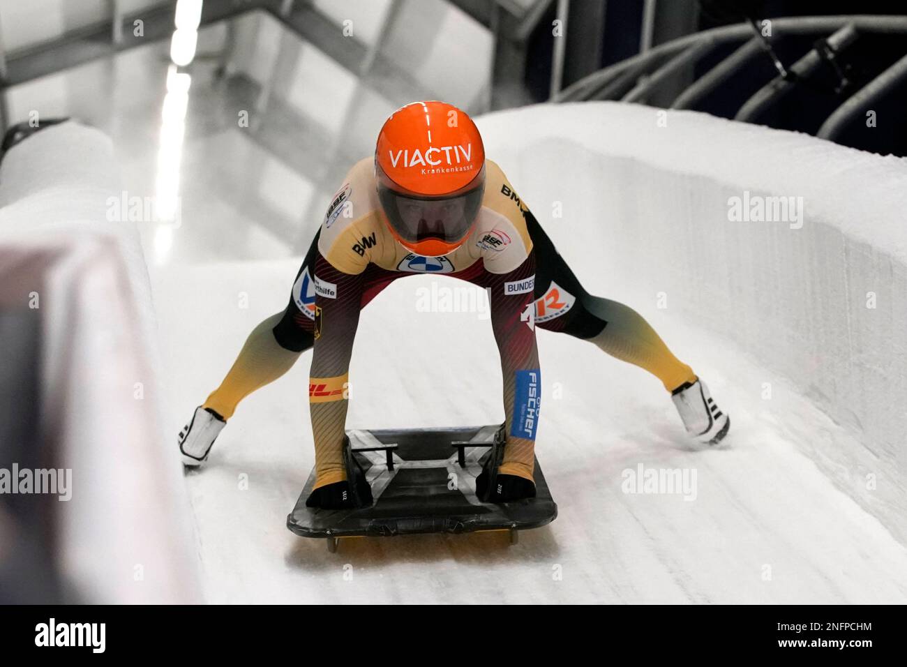 First placed Tina Hermann of Germany finishes her second run of the ...