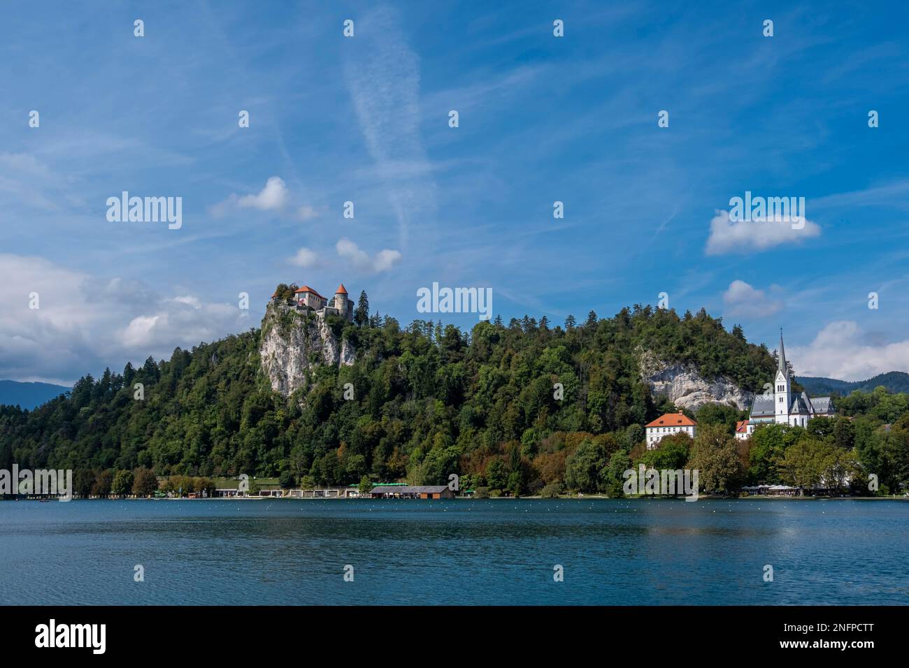 Lake Bled, with Bled Castle and Church, Bled, Upper Carniola Region ...