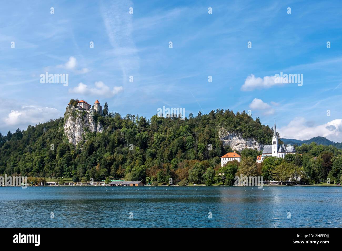 Lake Bled, with Bled Castle and Church, Bled, Upper Carniola Region ...