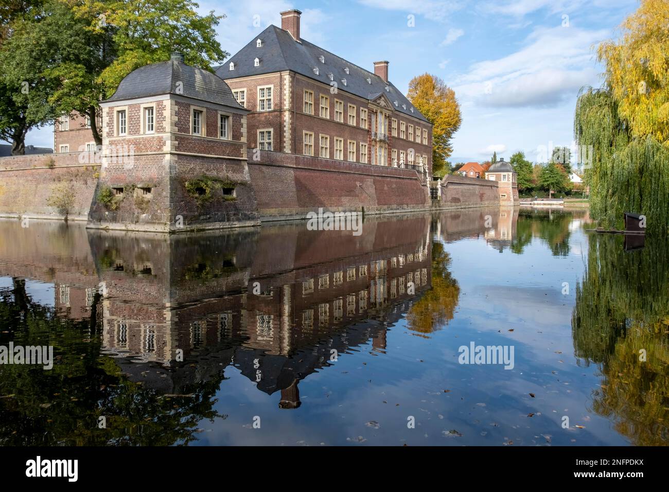 Baroque and moated castle Ahaus, today seat of the Technical Academy ...