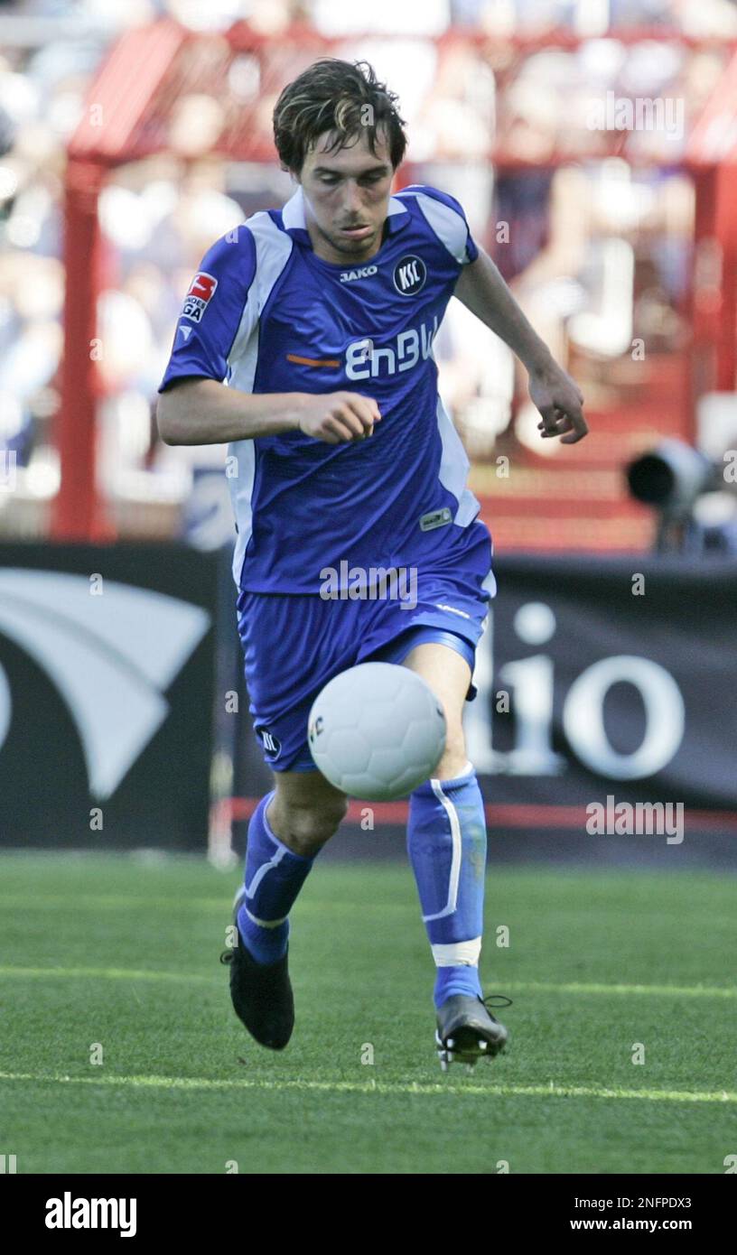 Karlsruhe's Christian Eichner goes for the ball during the German first ...