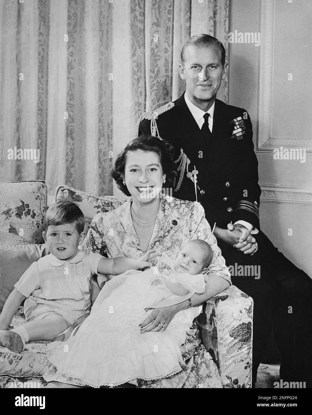 The Duke of Edinburgh, his wife, Princess Elizabeth and their two ...