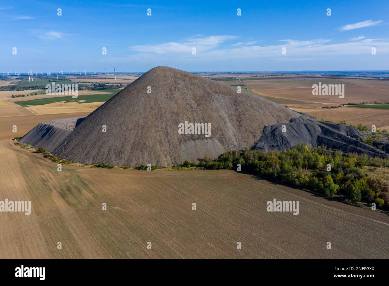 Spoil heap Mansfeld Land Mining Landscape Stock Photo - Alamy