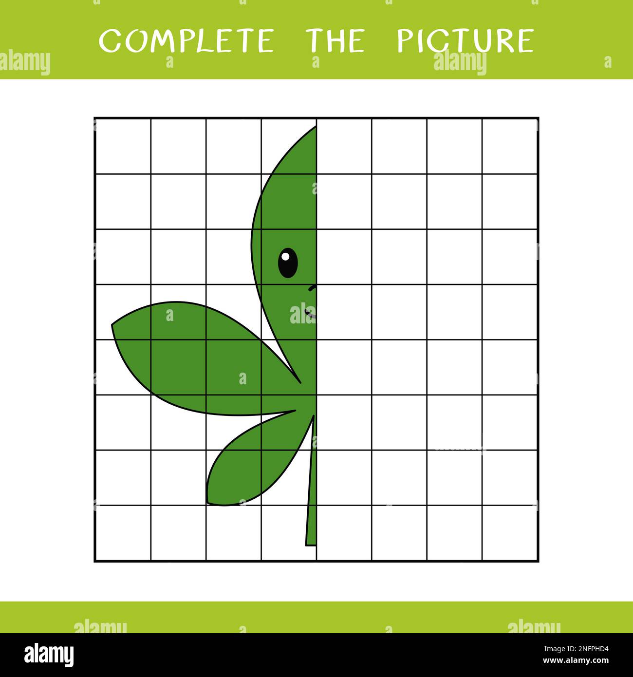 Complete the picture of cute leaf. Simple educational game for kids ...