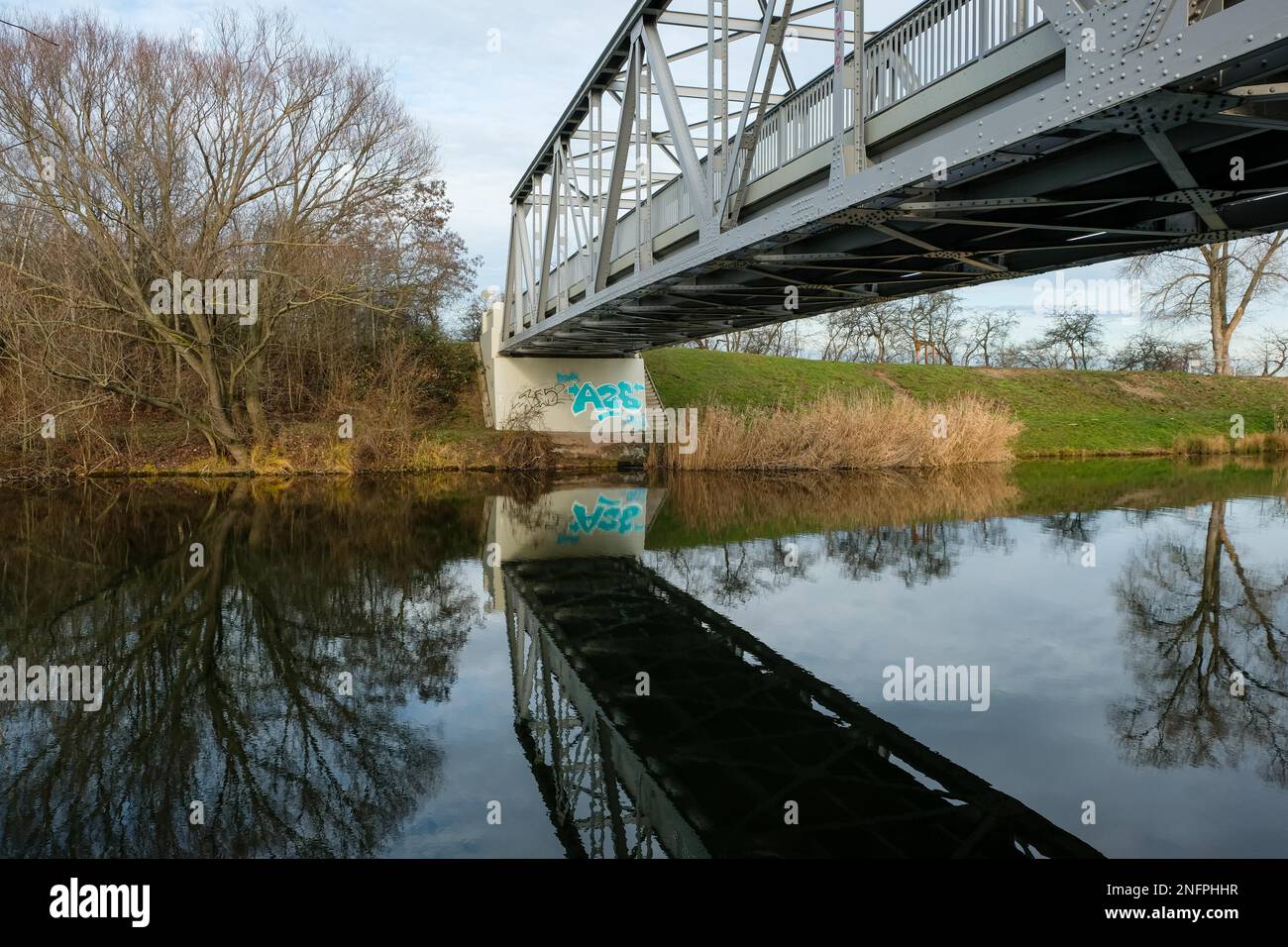 Bridge over the Saale Leipzig Canal Stock Photo - Alamy
