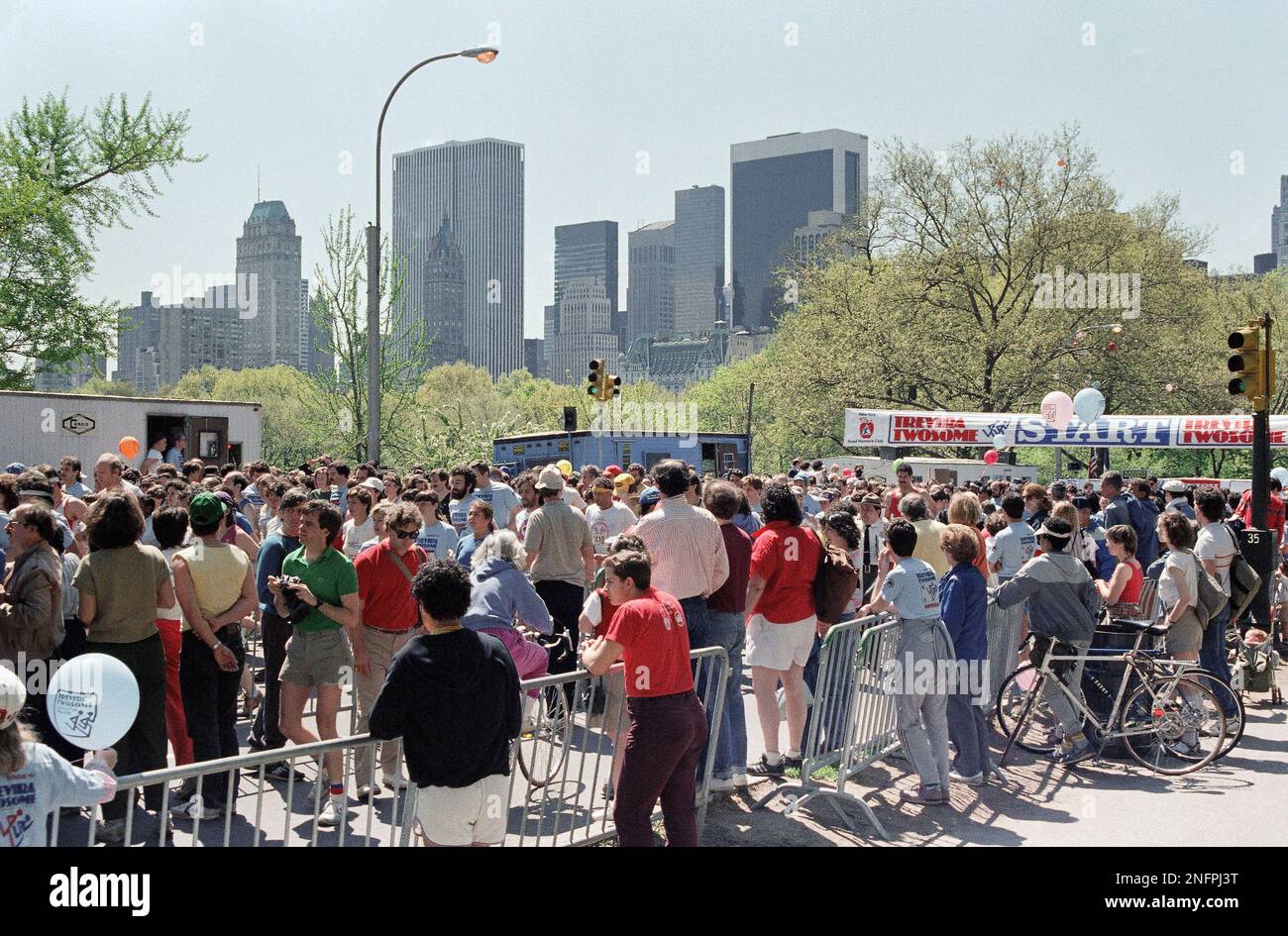 Spectators watch during the Trevira twosome race on April 27, 1985 at ...
