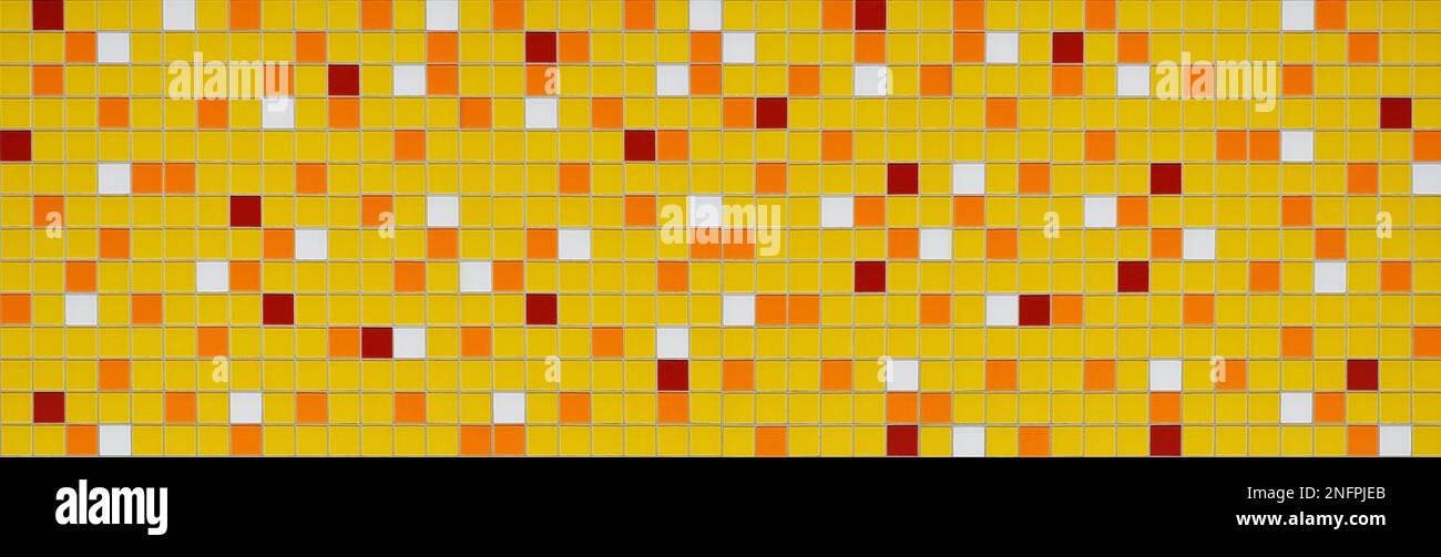 mosaic tile background with abstract random pattern in wide banner ...
