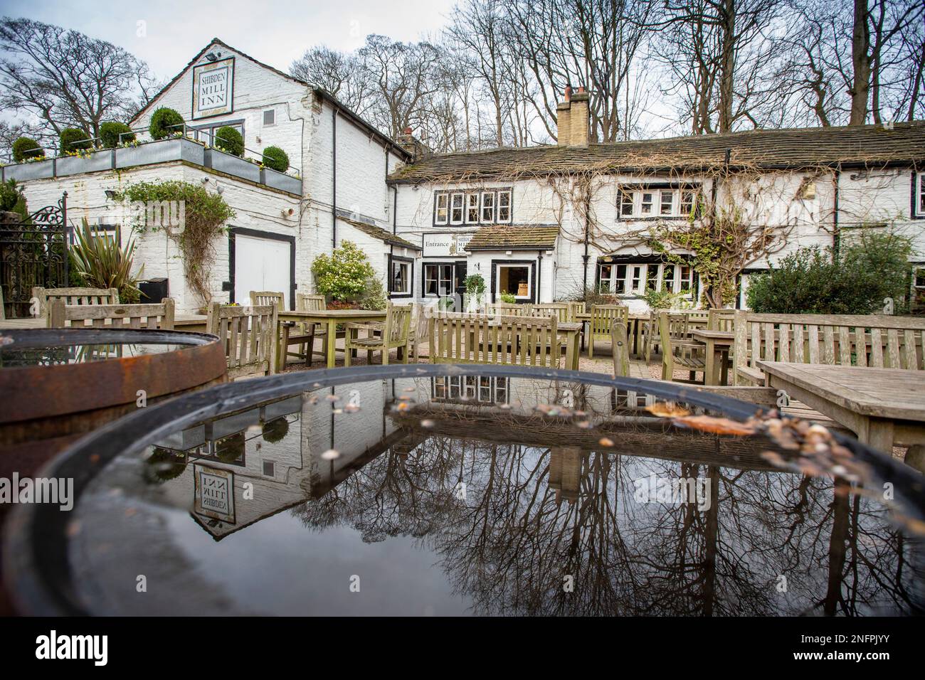 The AA 5 star Shibden Mill Inn nestles in the fold of the Shibden ...