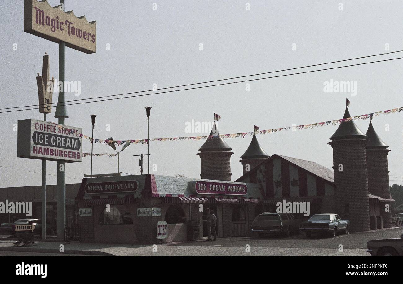 A restaurant in an eye-catching building, the Magic Towers, is shown in ...