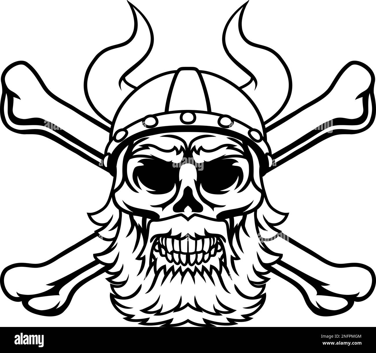 Viking Warrior Helmet Skull Pirate Cross Bones Stock Vector Image & Art ...