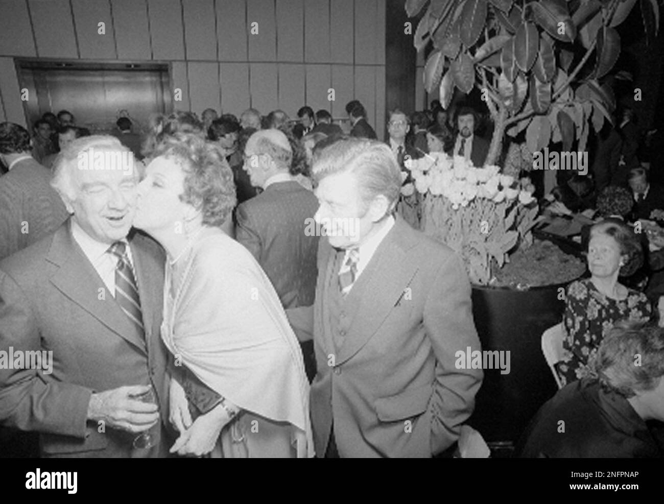 Actress Jean Stapleton, from the "All in the Family" TV show, plants a ...