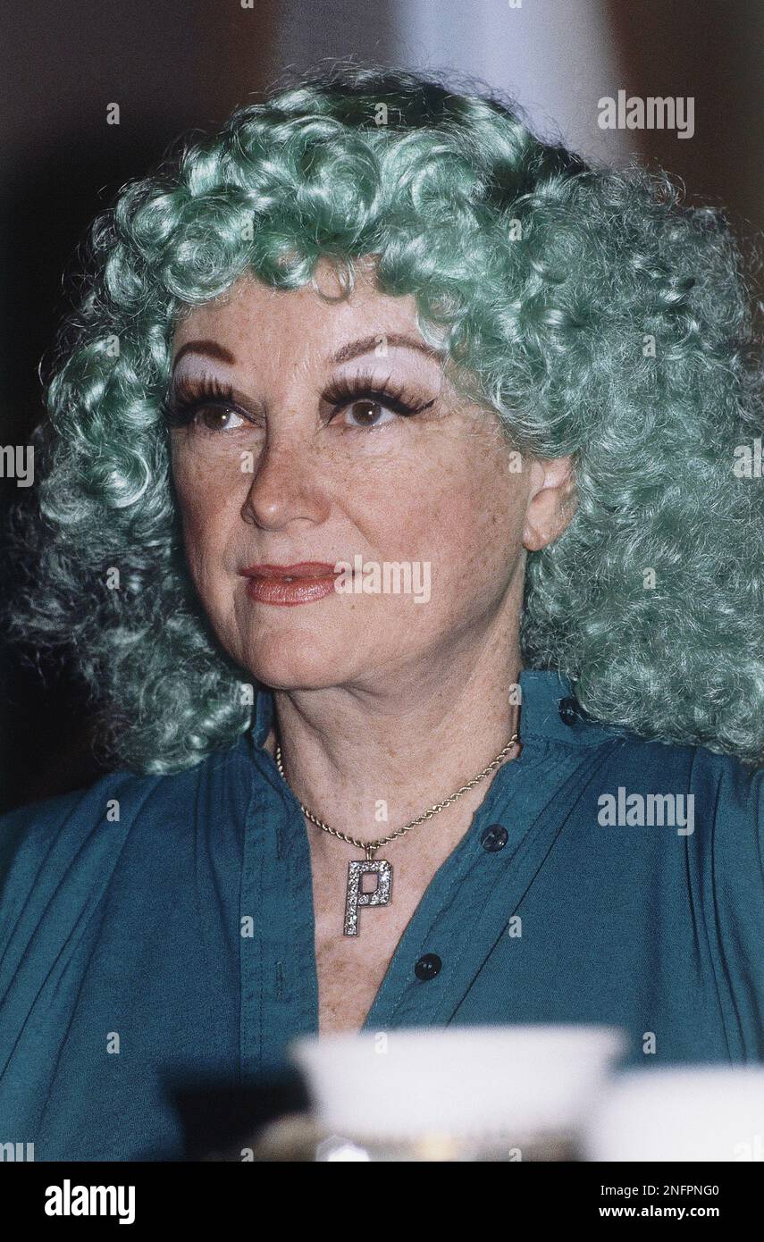 Comedienne Phyllis Diller shown wearing a green wig on March 19, 1979 ...