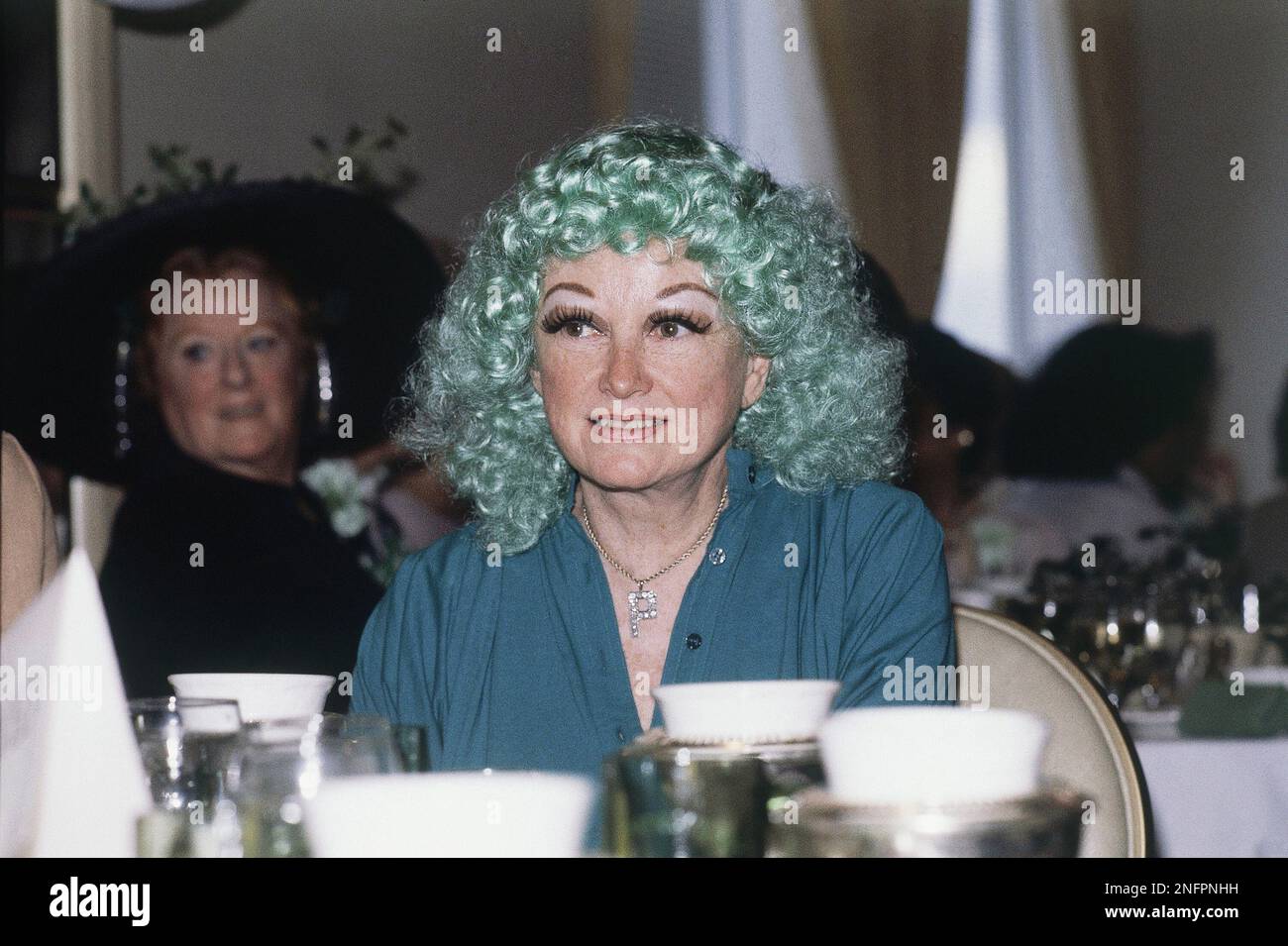 Comedienne Phyllis Diller shown wearing a green wig on March 19, 1979 ...