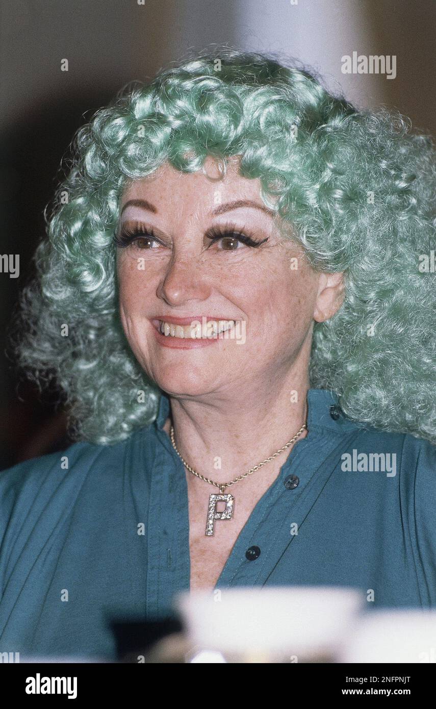 Comedienne Phyllis Diller shown wearing a green wig on March 19, 1979 ...
