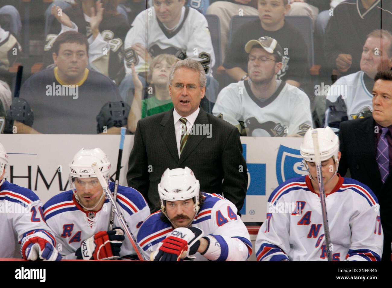 New York Rangers coach Tom Renney in third period Eastern Conference ...