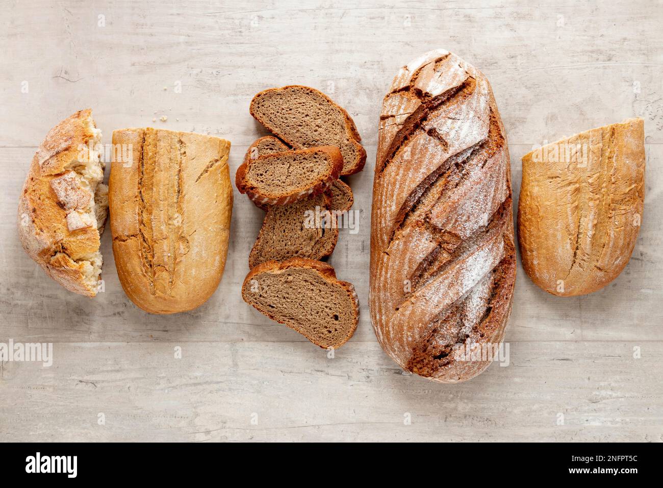 top view different types bread. High resolution photo Stock Photo - Alamy