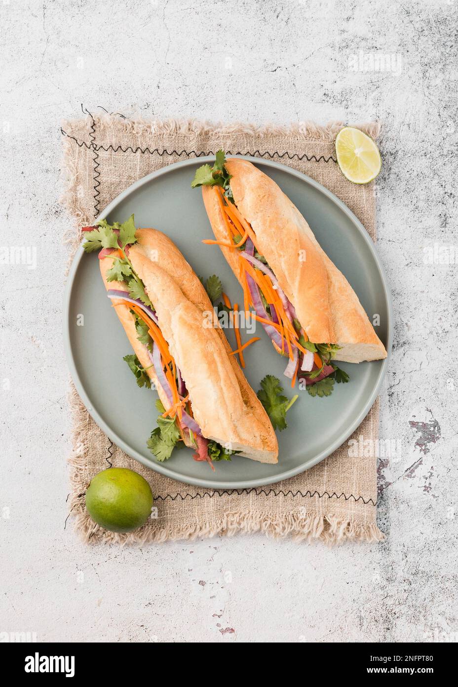 Top view fresh sandwiches hi-res stock photography and images - Alamy