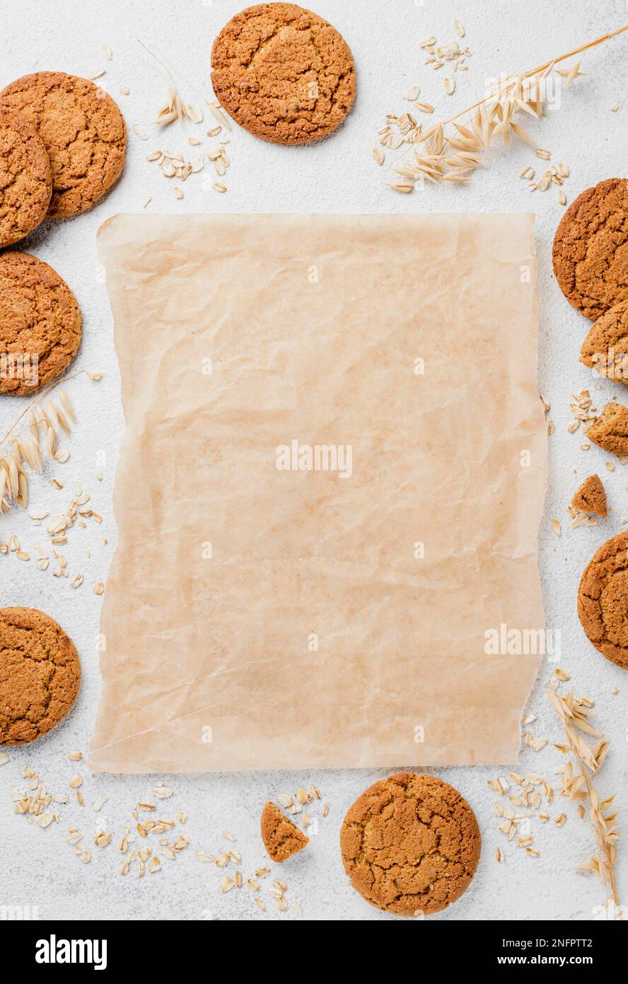 top view biscuits copy space baking paper Stock Photo - Alamy