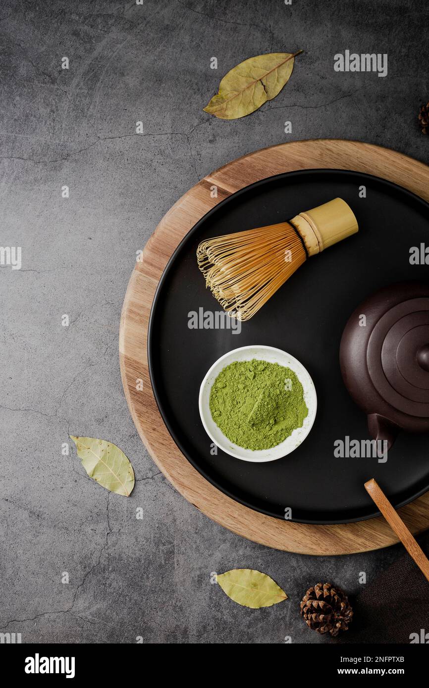 Top view matcha powder hi-res stock photography and images - Alamy