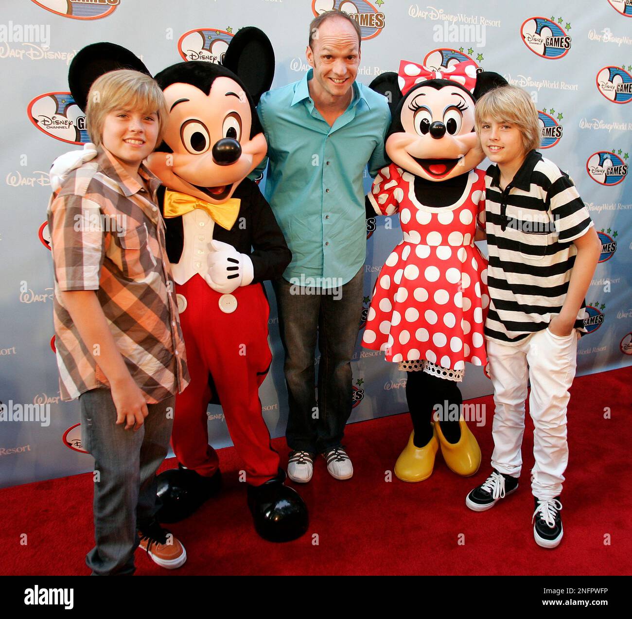 Dylan Sprouse, left, Cole Sprouse, right, and Brian Stepanek pose with ...
