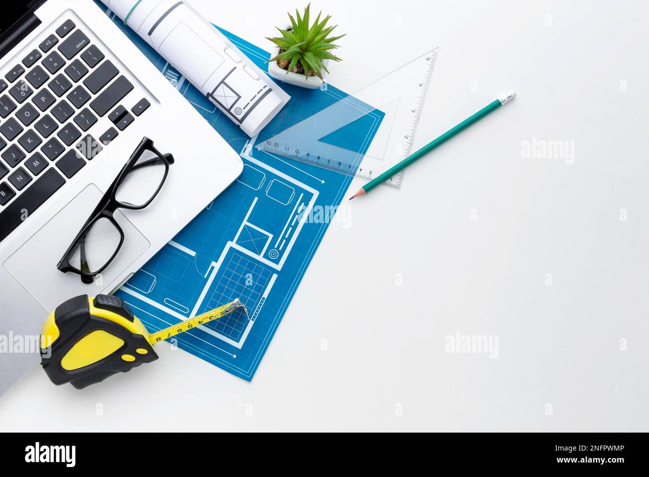 Laptop top view hi-res stock photography and images - Alamy