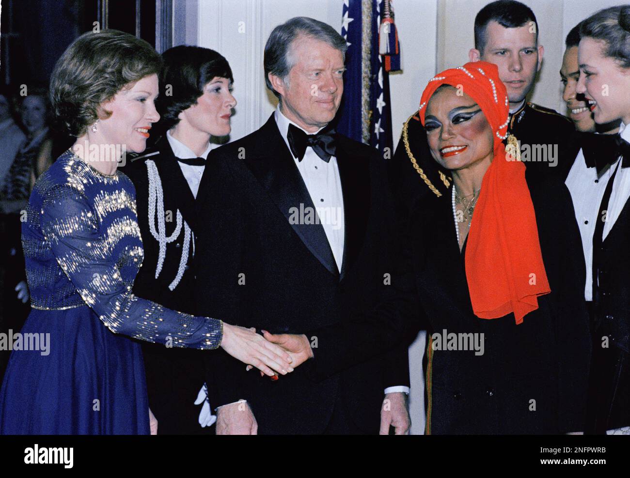 Eartha Kitt is greeted by President Jimmy Carter and first lady ...