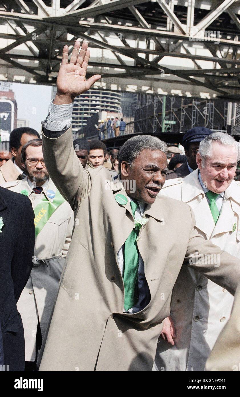 Chicago Mayor Harold Washington, shown attending the St. Patrick's Day ...