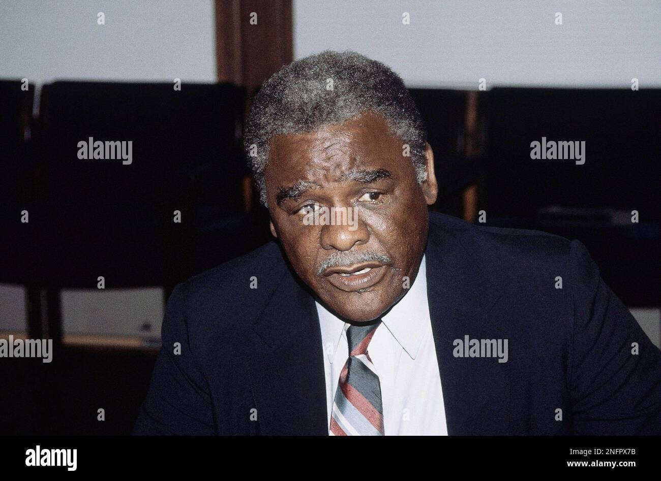 Chicago Mayor Harold Washington in his city hall office on Aug. 1,1983. (AP Photo/Bourdier Stock ...